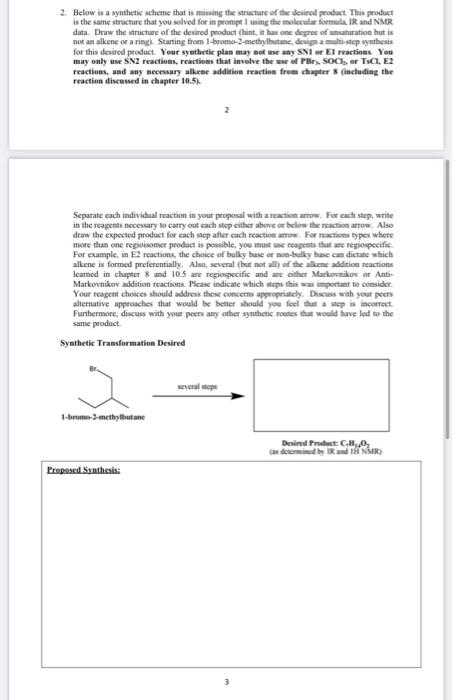 Below is a synthetic scheme that is missing the | Chegg.com
