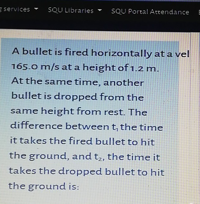 Solved g services SQU Libraries SQU Portal Attendance A | Chegg.com