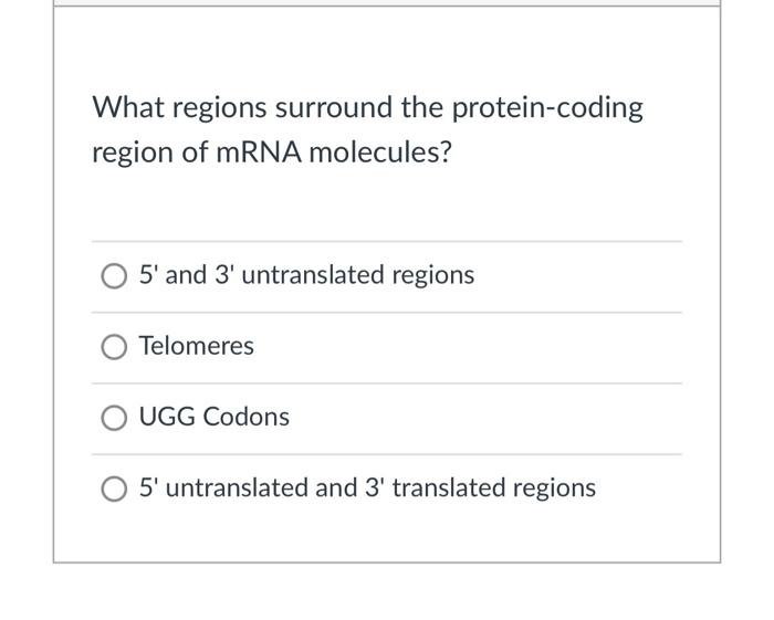 Solved What regions surround the protein-coding region of | Chegg.com