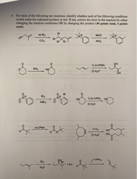 Solved 4. For each of the following ten reactions, identify | Chegg.com