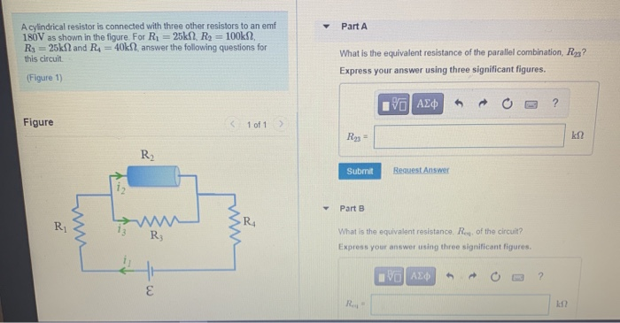 Solved Part A A cylindrical resistor is connected with three | Chegg.com