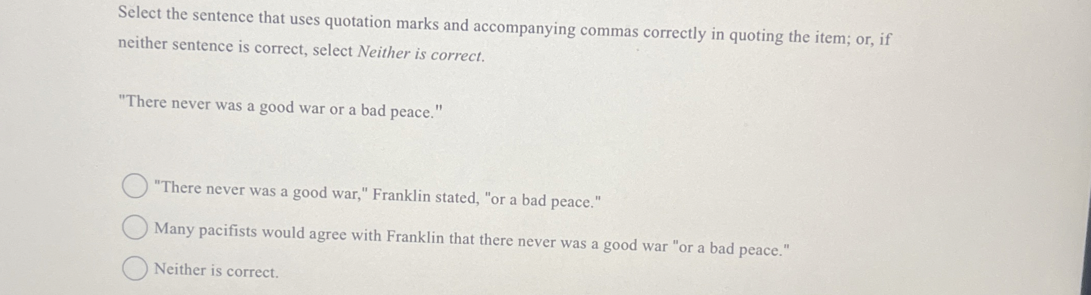 High Quality SOLUTION Select the sentence that uses quotation marks and | Chegg.com