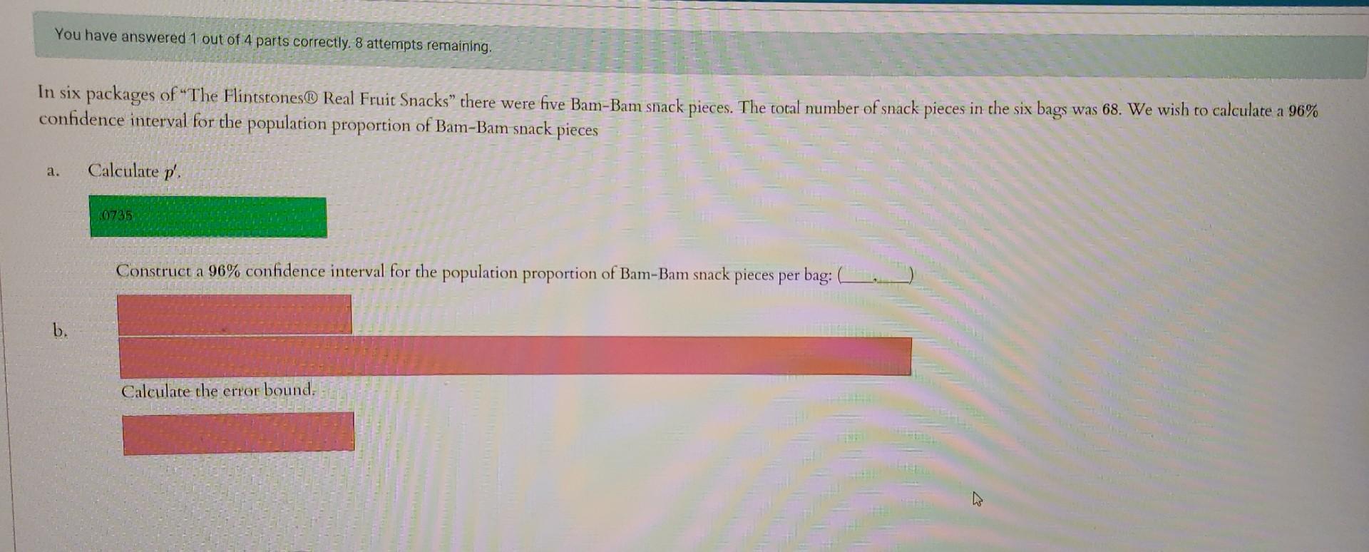 Solved In six packages of "The Flintstones (B) Real Fruit | Chegg.com
