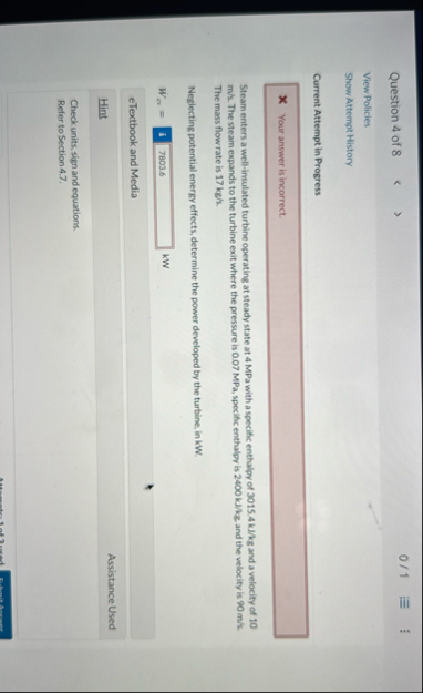 Solved Question 4 ﻿of 801View PoliciesShow Attempt | Chegg.com
