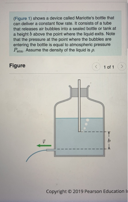 Solved: (Figure 1) Shows A Device Called Mariotte's Bottle... | Chegg.com