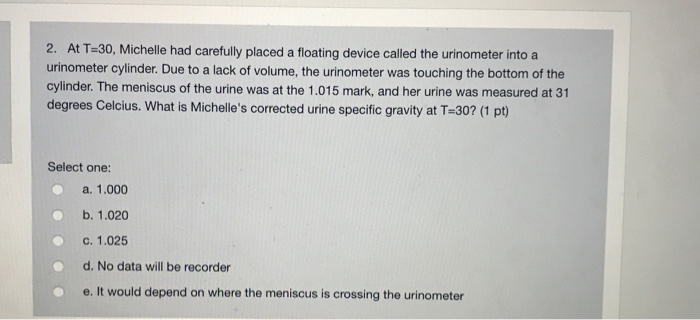 Solved 2. At T=30, Michelle had carefully placed a floating | Chegg.com