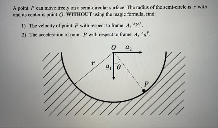 Solved A point P can move freely on a semi-circular surface. | Chegg.com