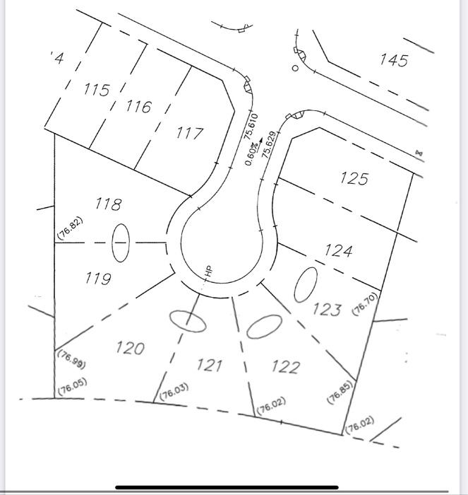 Lot Grading On the plan provided, determine the lot | Chegg.com