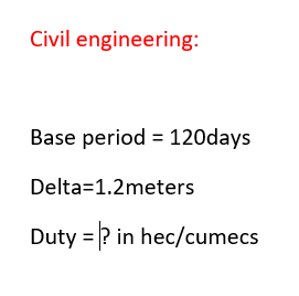 Solved Civil engineering:Base period = 120daysDelta =1.2 | Chegg.com