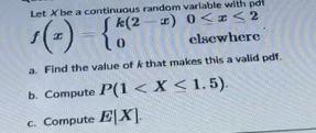 Solved Let Xbe a continuous random variable with po! Sk( 25) | Chegg.com