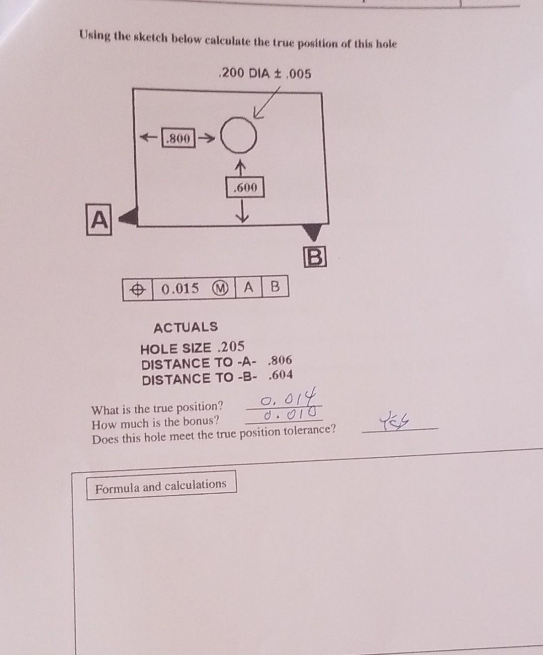 Solved what is the true position? how much is the | Chegg.com
