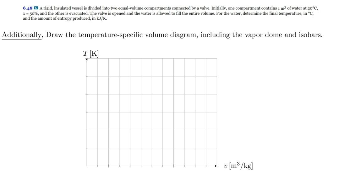 Solved 6.48 G A rigid, insulated vessel is divided into two | Chegg.com