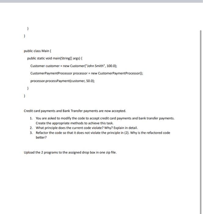 Solved LAB 5 SOLID Principles The code below processes | Chegg.com