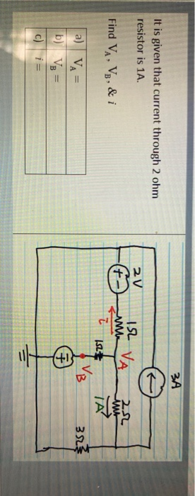 Solved 3A It is given that current through 2 ohm resistor is | Chegg.com