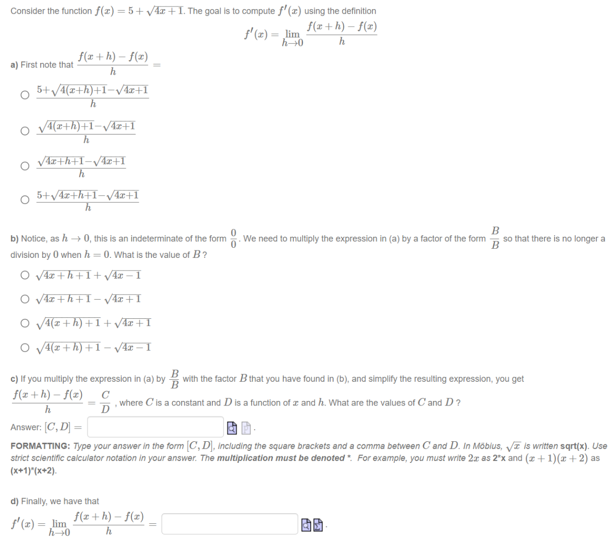 Solved Consider the function f(x)=5+4x+1. The goal is to | Chegg.com