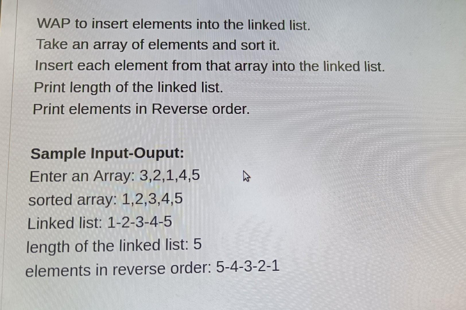 Solved C PROGRAM WAP to insert elements into the linked | Chegg.com Solved C PROGRAM WAP to insert elements into the linked | Chegg.com