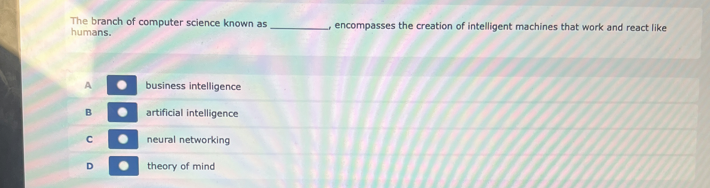 Solved The branch of computer science known | Chegg.com