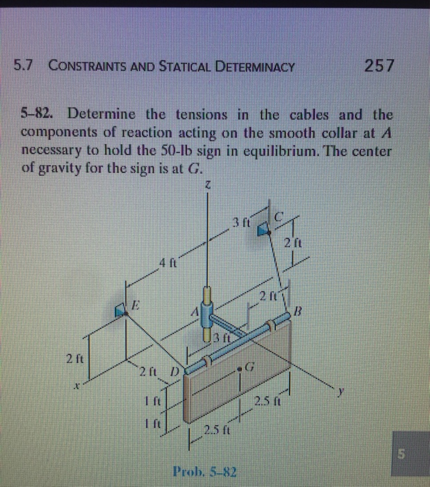 Solved 5.7 CONSTRAINTS AND STATICAL DETERMINACY 257 5-82. | Chegg.com