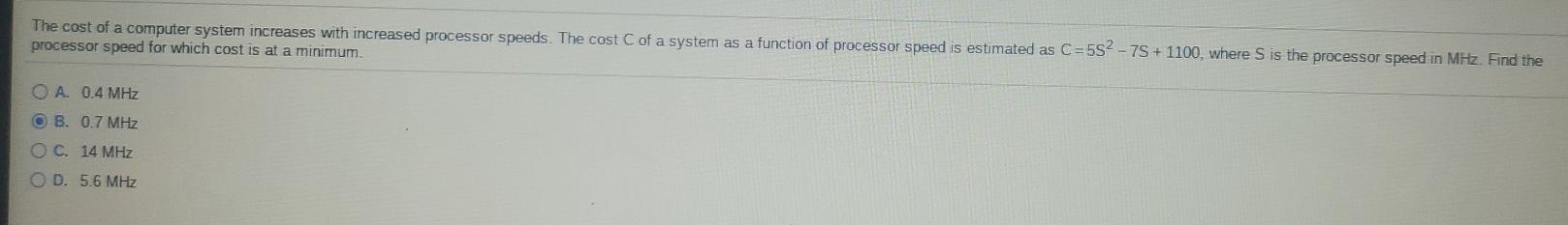 Solved The cost of a computer system increases with | Chegg.com