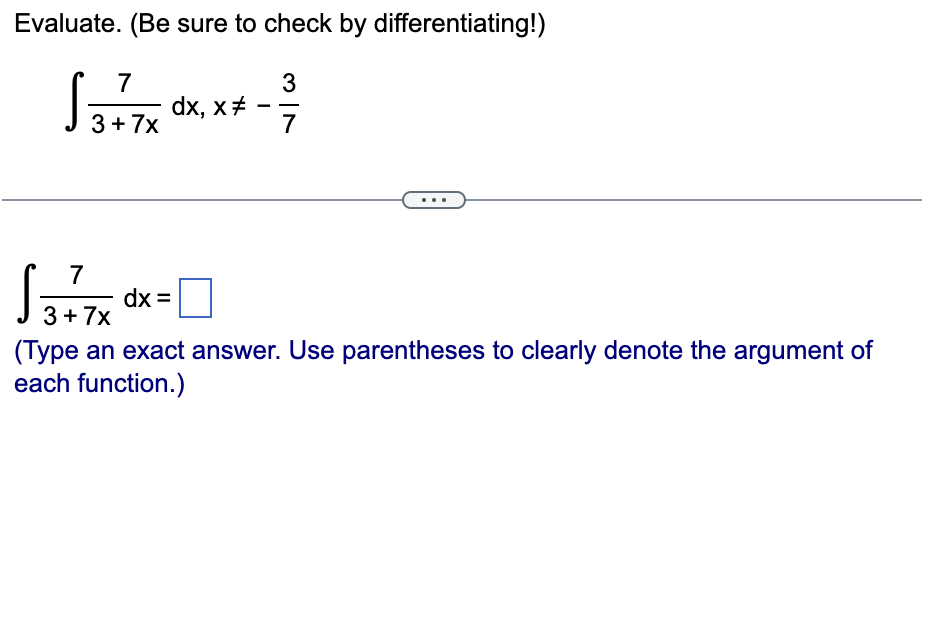 Solved Evaluate. (Be sure to check by | Chegg.com