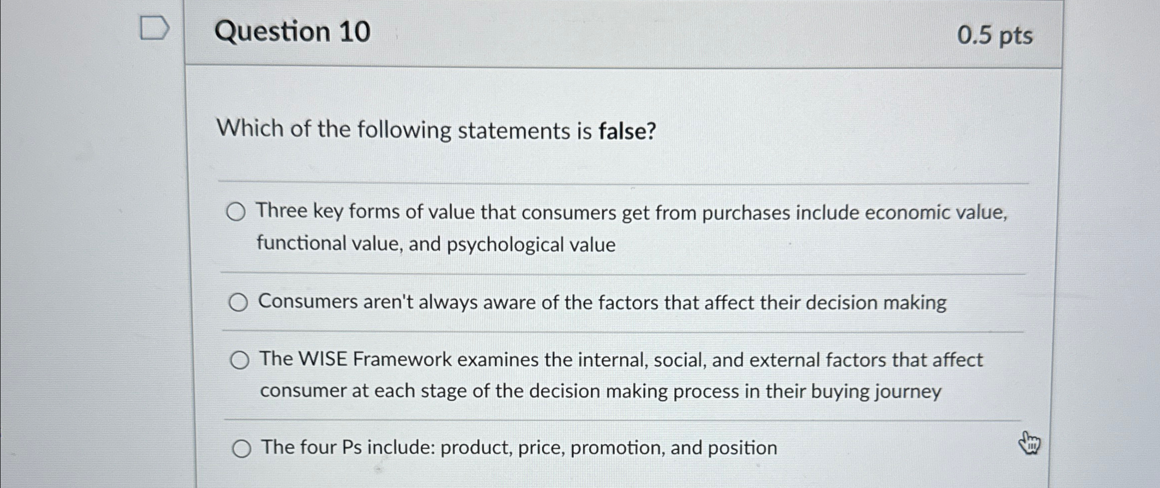 Solved Question 100.5 ﻿ptsWhich of the following statements | Chegg.com