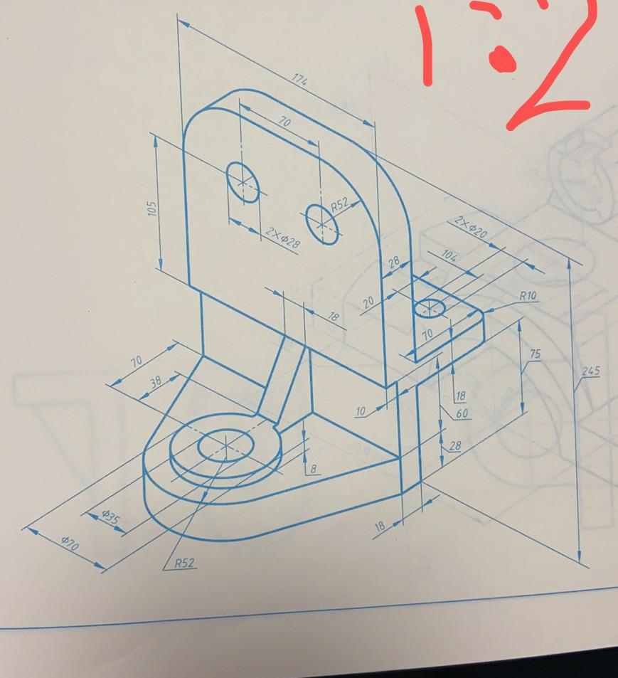 Solved Draw the Three views. Front view, left side view and | Chegg.com