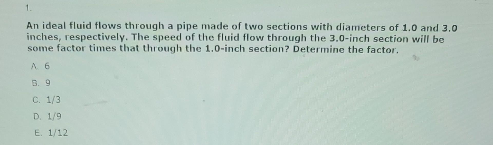 Solved An ideal fluid flows through a pipe made of two | Chegg.com
