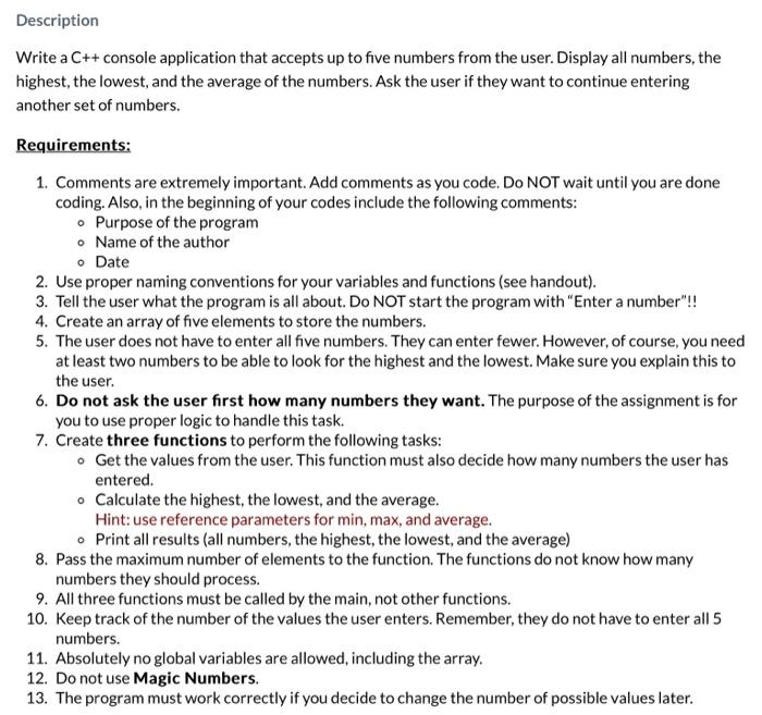 Solved C++ need help with the lab is about arrays i m mew to | Chegg.com