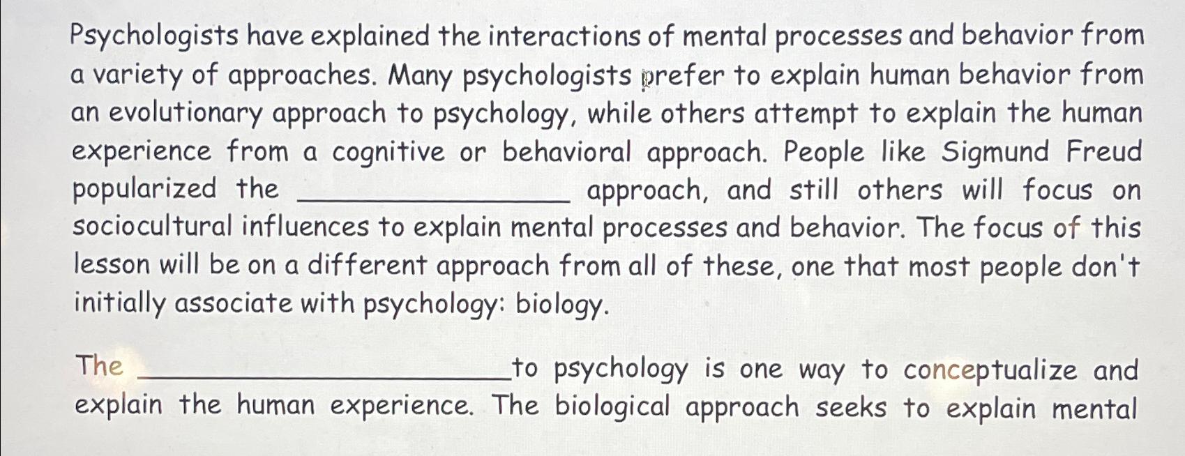 Solved Psychologists have explained the interactions of | Chegg.com