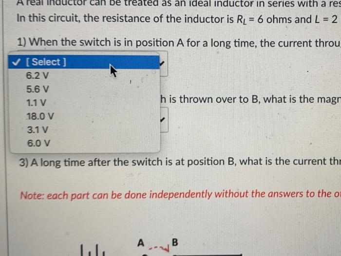 Solved A real inductor can be treated as an ideal inductor | Chegg.com
