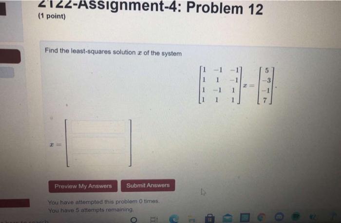 Solved -2-Assignment-4: Problem 12 (1 point) Find the | Chegg.com