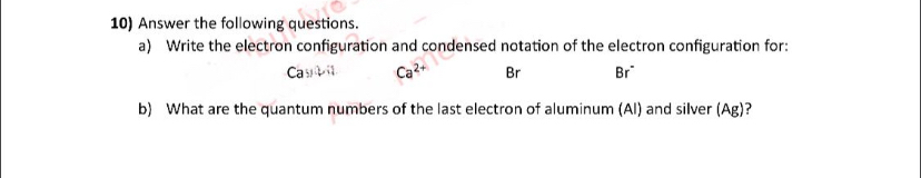 Solved Answer the following questions.a) ﻿Write the electron | Chegg.com