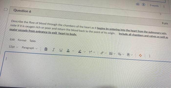 Solved Describe the flow of blood through the chambers of | Chegg.com