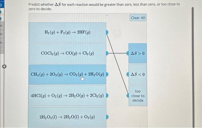 Solved Predict whether ΔS for each reaction would be greater | Chegg.com