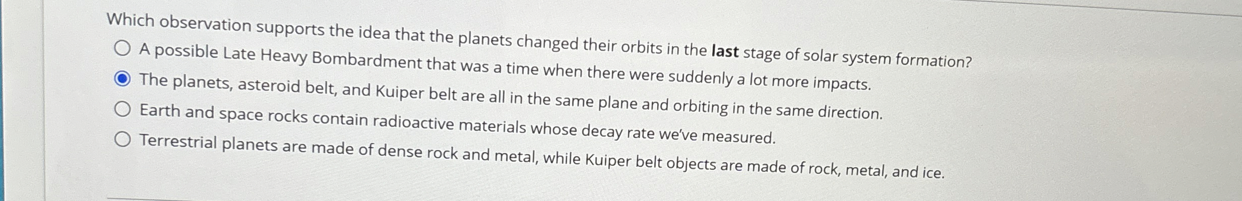 Solved Which observation supports the idea that the planets | Chegg.com