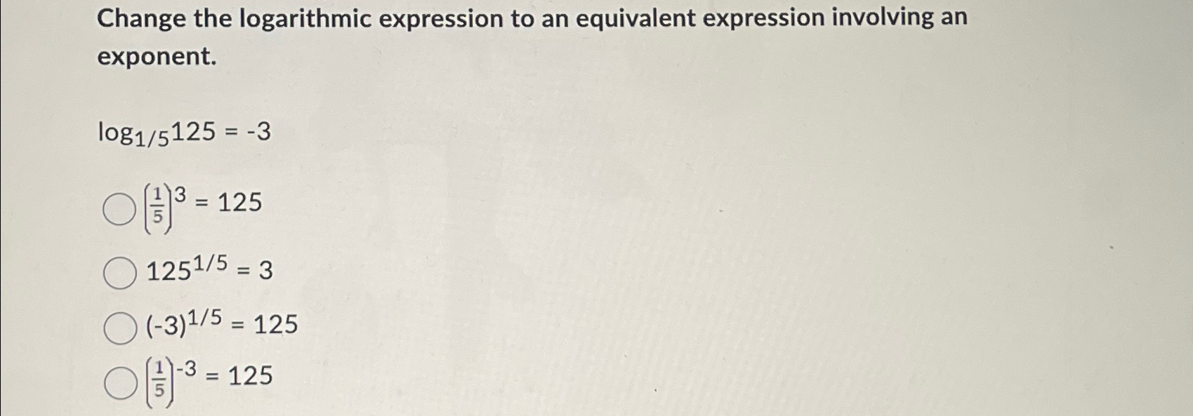 Solved Change the logarithmic expression to an equivalent | Chegg.com