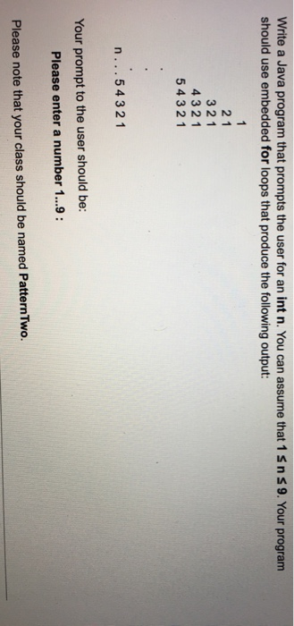 Solved Write A Java Program That Prompts The User For An Int 5713