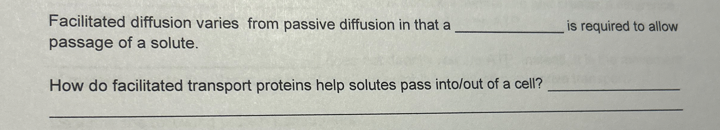 Solved Facilitated diffusion varies from passive diffusion | Chegg.com
