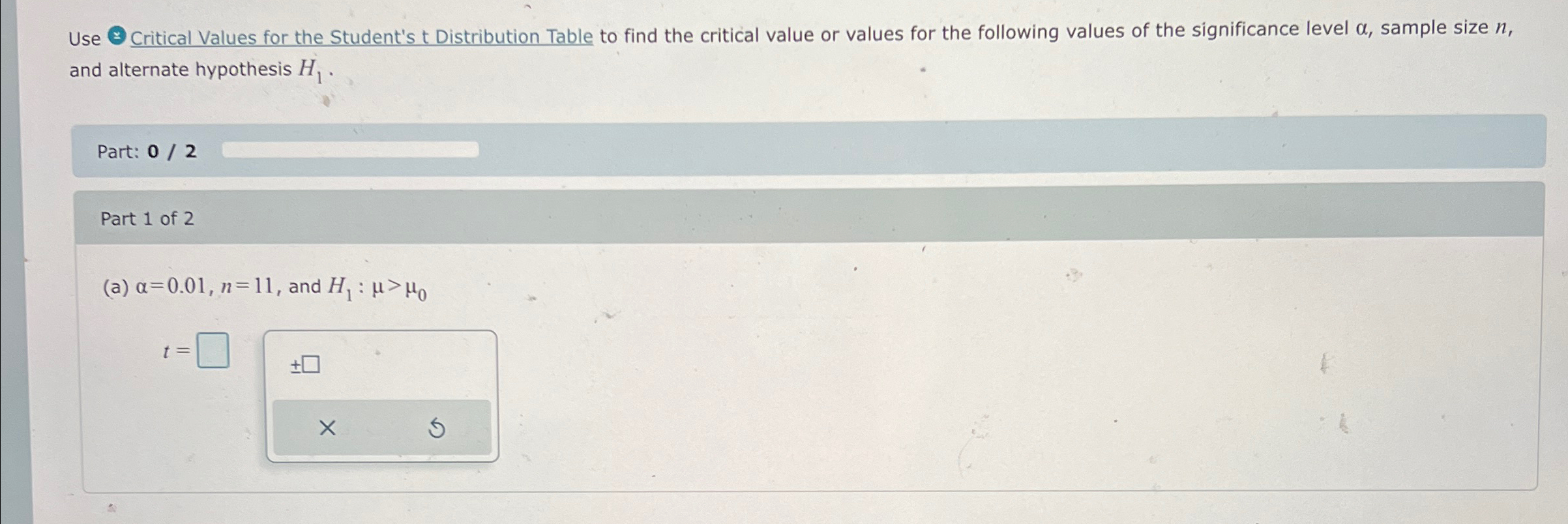 Solved Use Θ ﻿Critical Values for the Student's t | Chegg.com