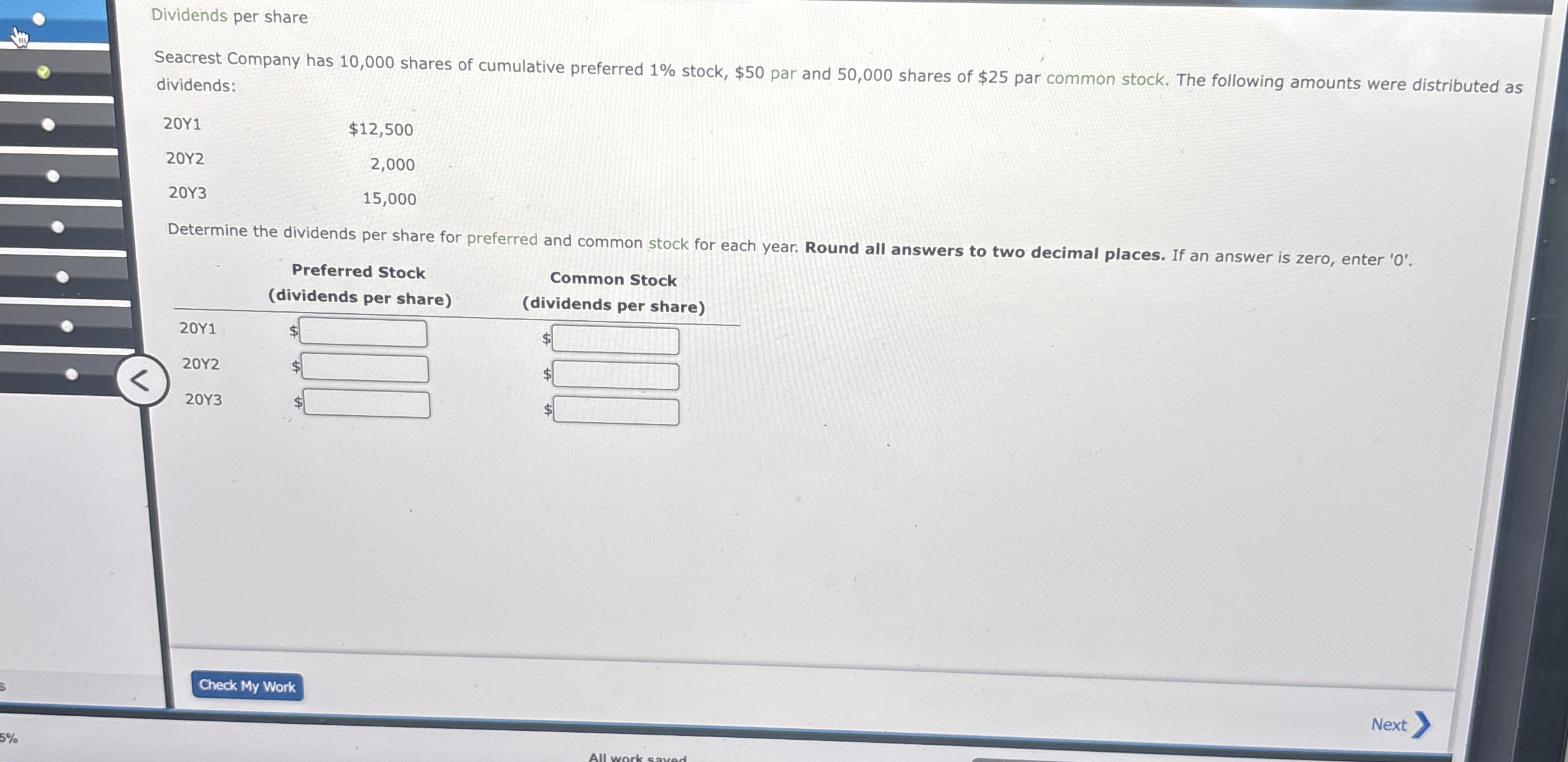 Solved Dividends per shareSeacrest Company has 10,000 | Chegg.com