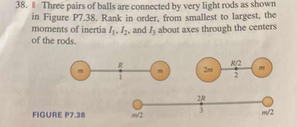 Solved 38. I Three pairs of balls are connected by very | Chegg.com
