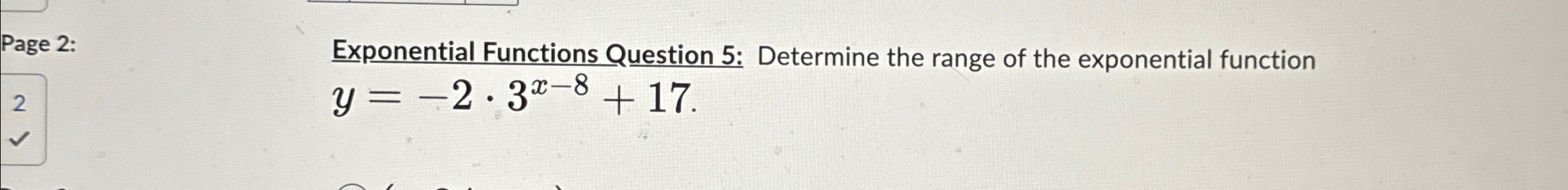 Solved Exponential Functions Question 5: Determine the range | Chegg.com
