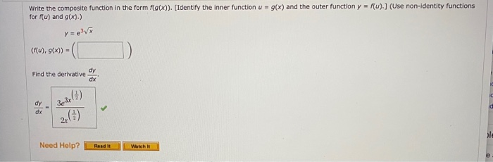 Solved For The Given Composite Function Identify The Inner 