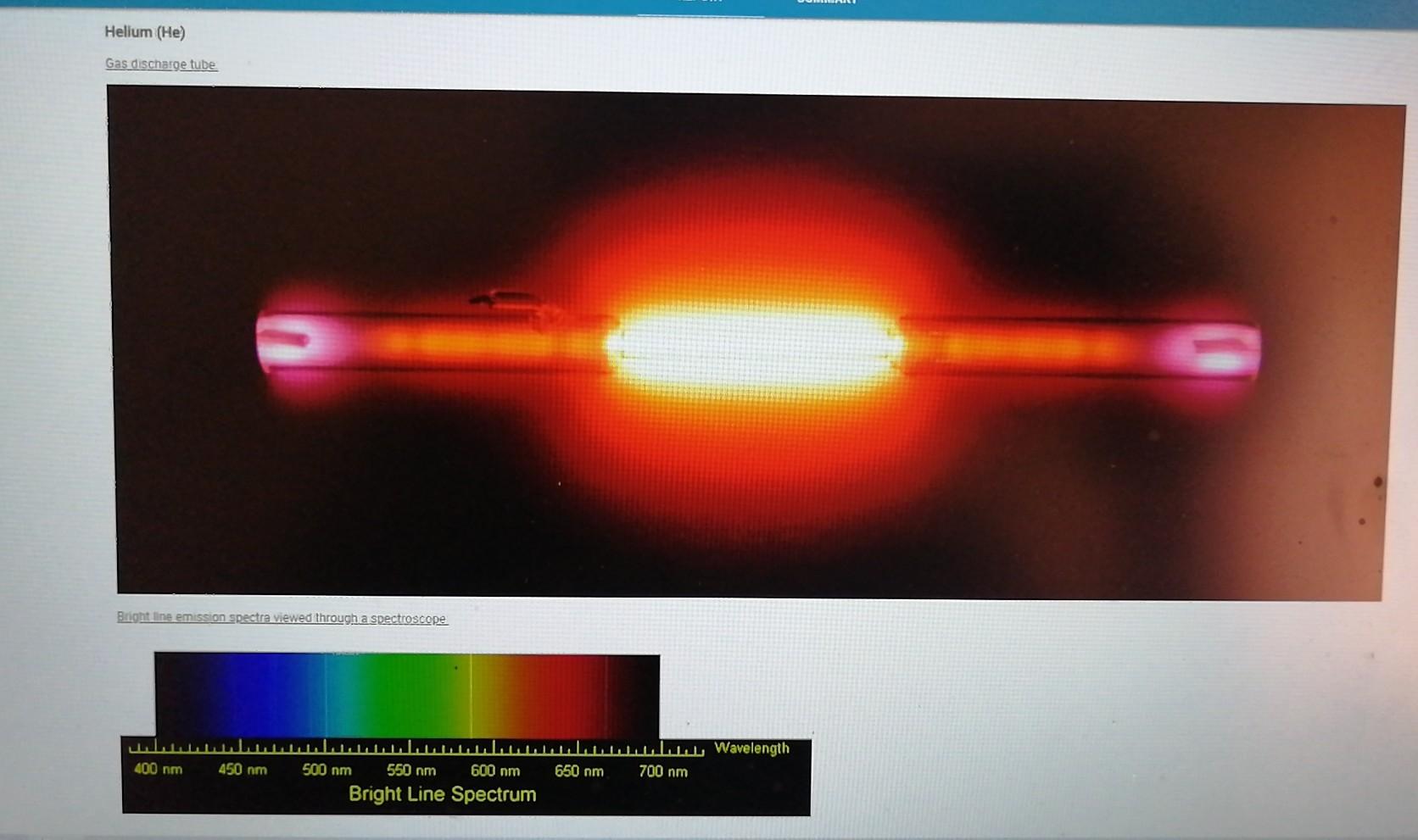 Solved Helium (He) Gas discharge tube 0 Bright line | Chegg.com