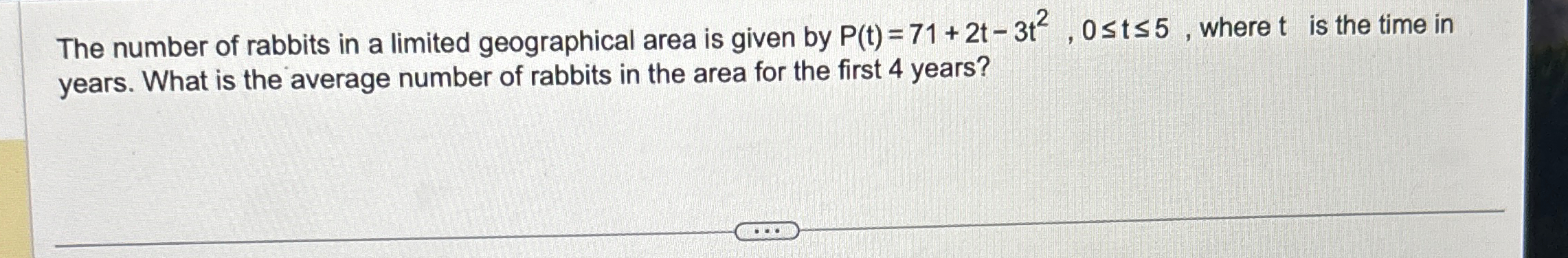 Solved The number of rabbits in a limited geographical area | Chegg.com