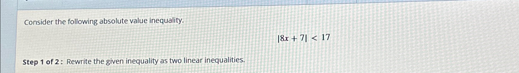 Solved Consider the following absolute value | Chegg.com