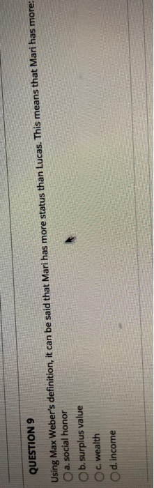 Solved QUESTION 9 Using Max Weber's definition, it can be | Chegg.com