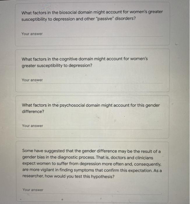 Solved What factors in the biosocial domain might account | Chegg.com