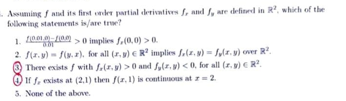 Solved Assuming f ﻿and its first order partial derivatives | Chegg.com