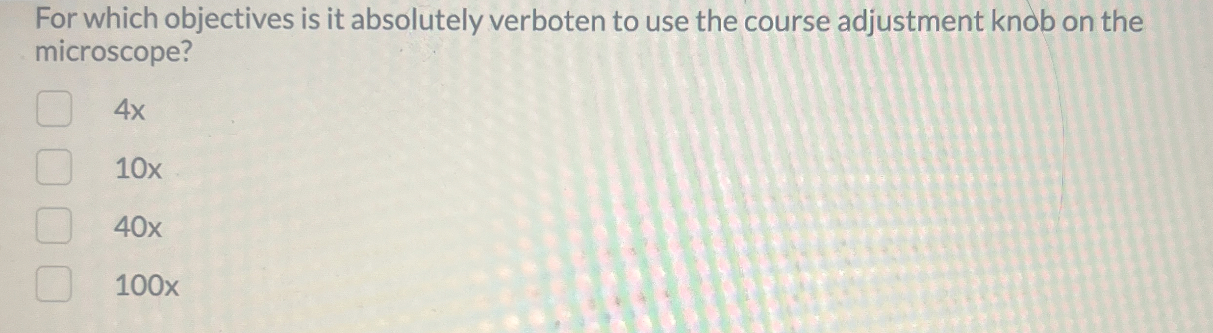 Solved For which objectives is it absolutely verboten to use | Chegg.com
